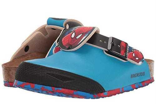 Кроксы детские новые Birkenstock Spiderman Blue