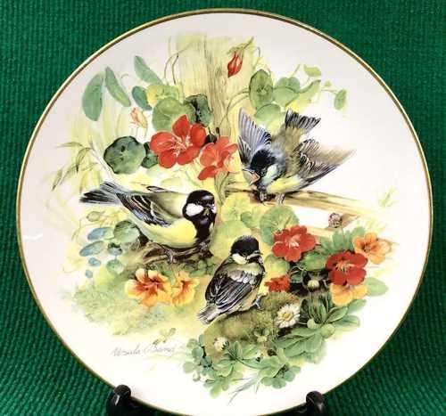 Фарфоровая тарелка птицы «Синицы»