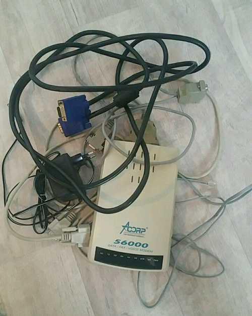 Модем Acorp 56000 + vga кабель