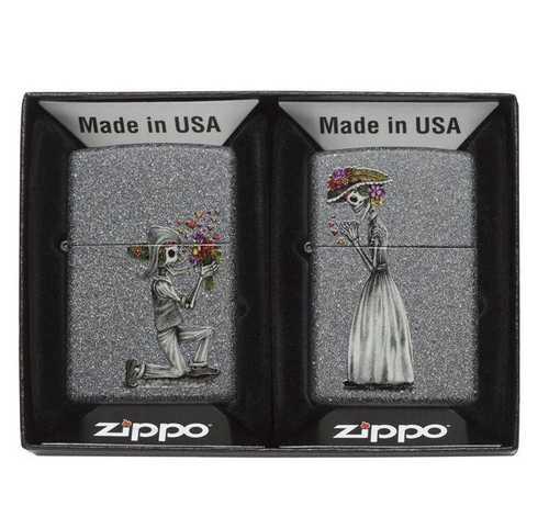 Парные зажигалки Zippo "Влюбленные зомби" (2 шт)