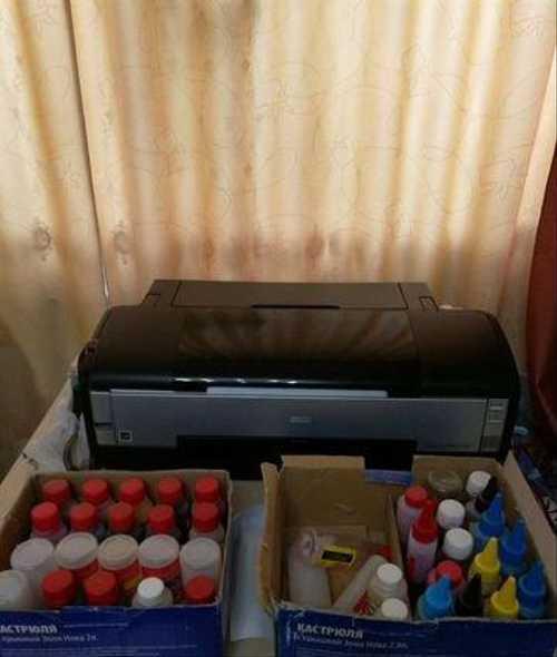 Принтер Epson 1410 (на запчасти) + чернила
