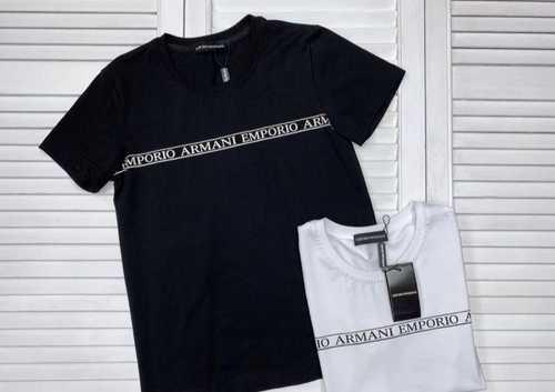 Футболка Armani женская новая чёрная хлопок