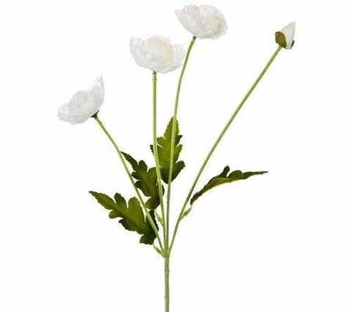 Цветок искусственный мак белый, высота - 60 см Lefard 21-2000
