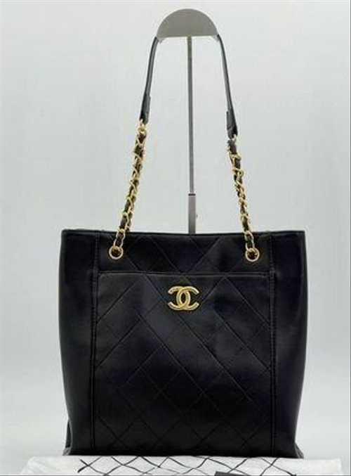 Женская сумка Chanel на плечо черная кожа новая