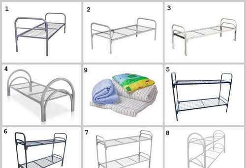 Кровати металлические матрасы подушки одеяла