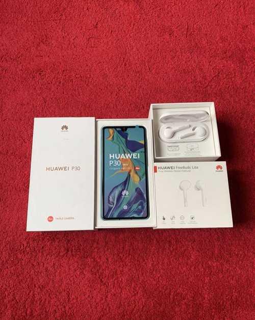 Huawei P30 128гб + Наушник FreeBuds Lite