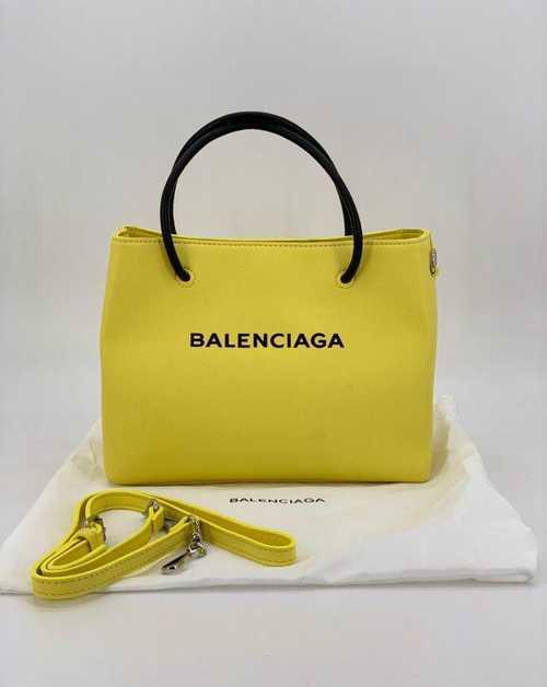 Новая женская сумка шопер желтая кожа Balenciaga