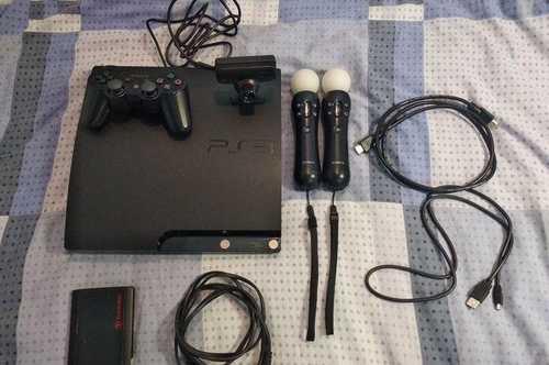 PS3 Slim 700Gb + Ps Move + Внешний диск 320 Gb