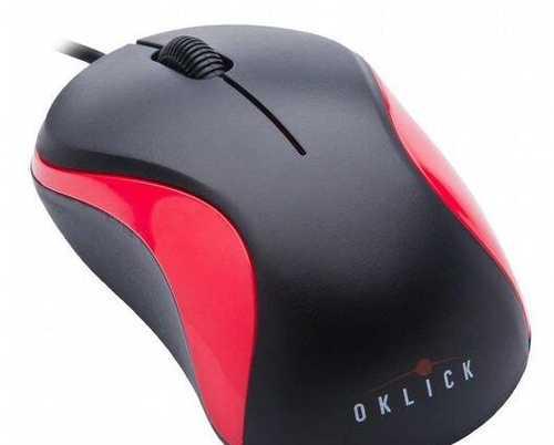 Мышь Oklick 115S, оптическая, USB, черный/красный