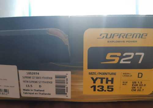 Коньки bauer supreme S27 размер YTH 13,5