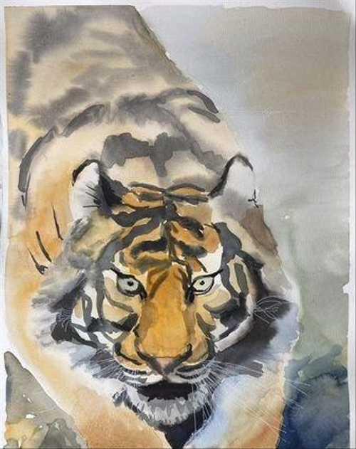 Картина акварель Тигр Символ года