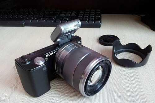 Sony Nex 5(18-55mm) Бленда.2гб.Кобура.Вспышка.З/у