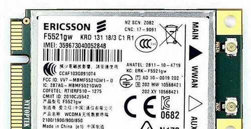 Модуль WiFi Ericsson F5521gw 2xgnj 3G GPS mPCI-E