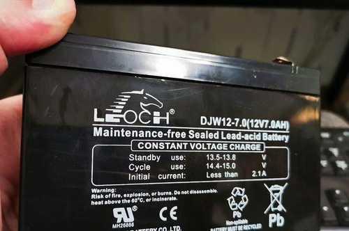 Аккумуляторная батарея AGM Leoch DJW12-7.0 12В 7Ач