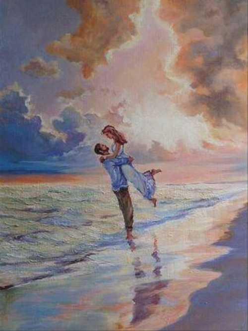 Картина маслом на холсте"Океан для влюблённых"
