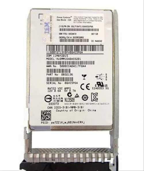 SSD IBM 387GB 00E8672 SAS 2.5
