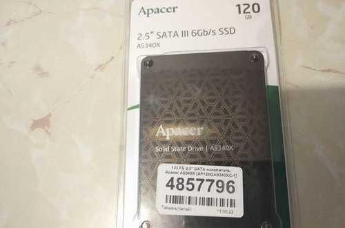 Новый SSD диск sata3 2,5" 120gb Apacer AS340X
