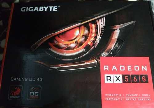 Видеокарта gygabyte Radeon RX560 4gb на гарантии