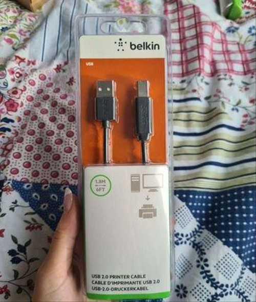 Кабель Belkin USB-A/USB-B, 1,8 м (F3U154BT1.8M)