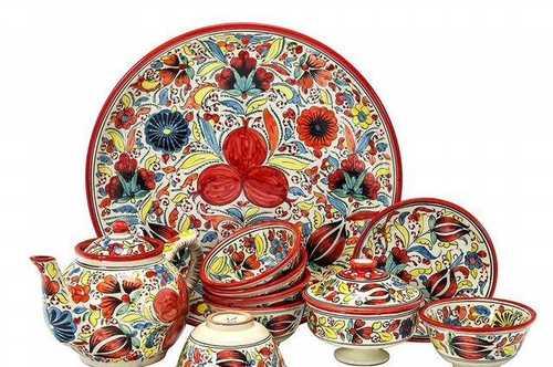 Набор чайный риштанская керамика "Турецкий стиль"
