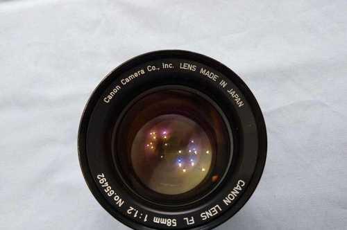 Canon Lens FL 58mm 1:1.2