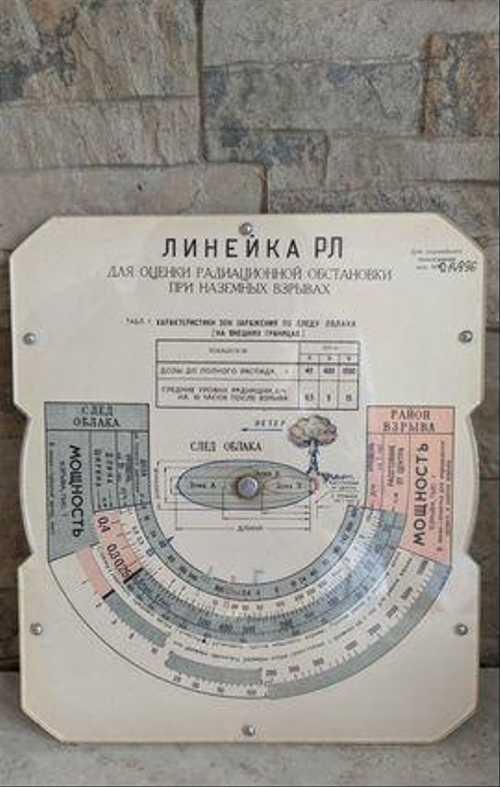 Линейка рл для оценки радиационной обстановки СССР
