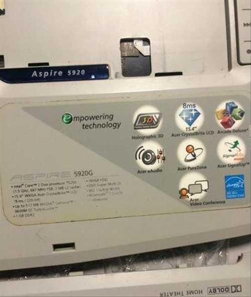 Acer Aspire 5920 5920G ноутбук на запчасти