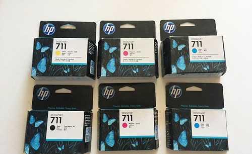 HP 711 картриджи Cyan, Magenta, Yellow, Black