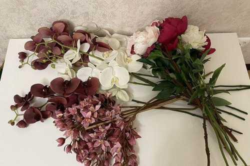 Цветы искусственные Shishi - пионы, орхидеи