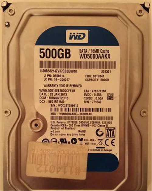 Жесткий диск WD5000aakx