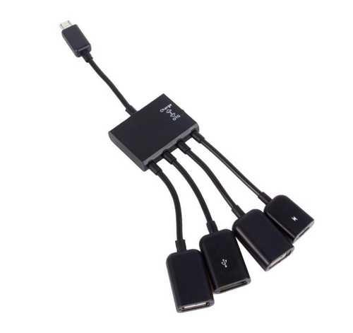 Microusb хаб + зарядка OTG Charge Hub 3 USB порта