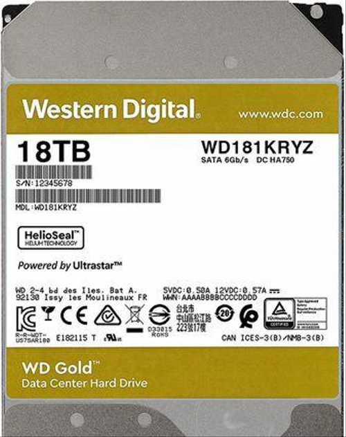 Жесткий диск Western Digital 18TB WD Gold