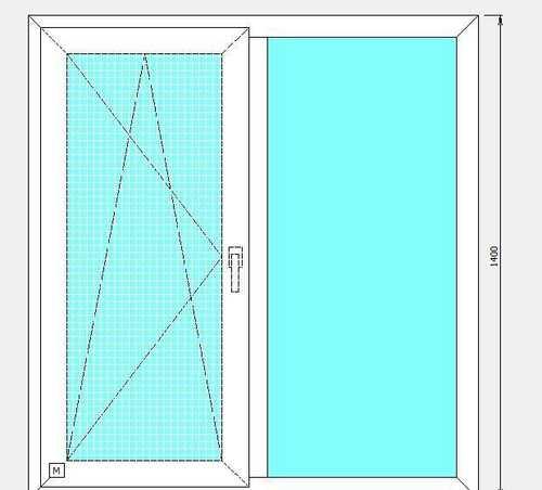 Пластиковое окно пвх (1300*1400)