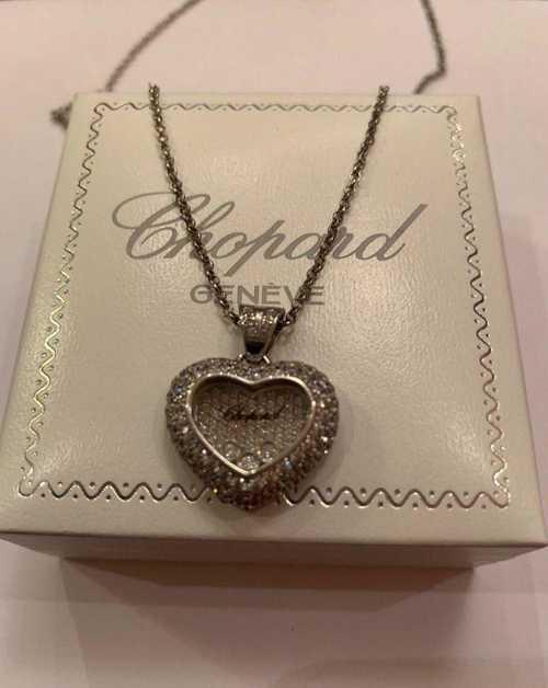 Подвеска chopard из серебра с фианитами