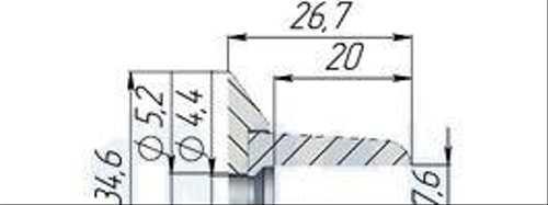 Полкодержатель для стеклянных полок 5-6 мм