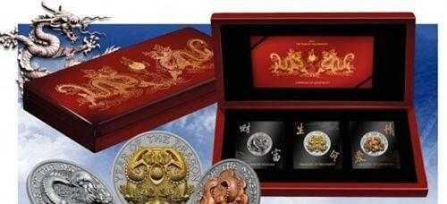 Руанда 2012 набор монет 3Д серебро год Дракона