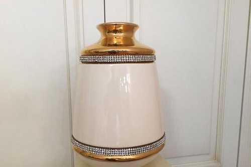 Итальянская ваза 30 см с хрусталем Swarovski