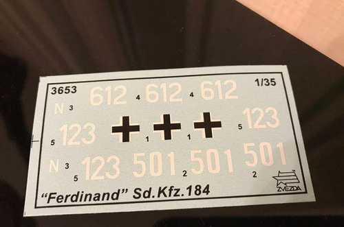 Декаль на сау Фердинанд, масштаб 1/35