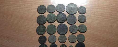 Старинные медные монеты-31 шт