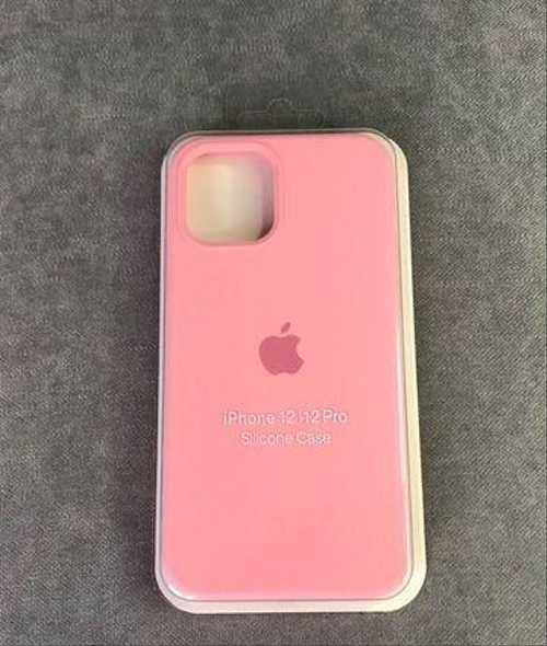 Чехол на iPhone 12/12 Pro Silicone case розовый
