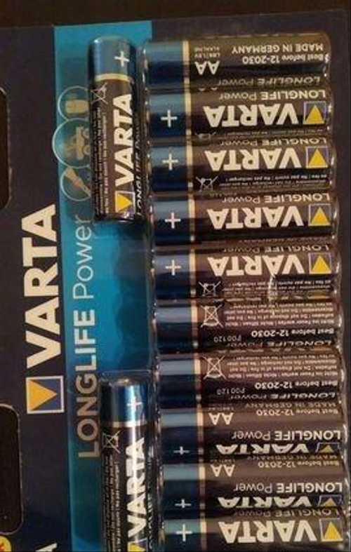 Батарейки varta long life power аа 12 шт