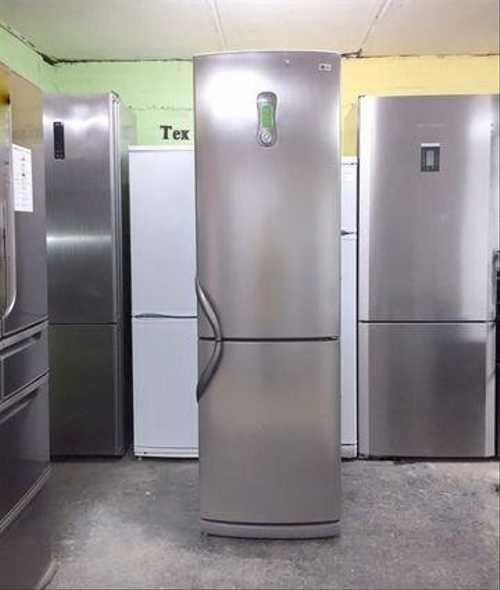 Холодильник бу LG no frost металлик 200 см