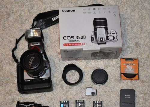 Зеркальный фотоаппарат Canon EOS 350D 18-55 + допы