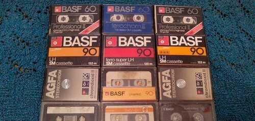 Аудиокассеты. agfa. basf. Винтаж. 12 шт