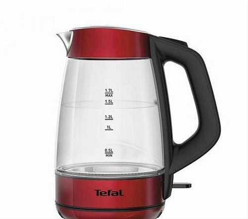 Электрочайник Tefal Glass Kettle KI520530, красный