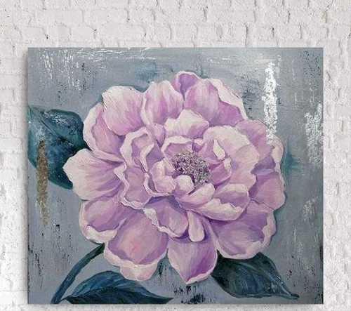 Картина маслом "Лиловый цветок", 70*80, масло/холс