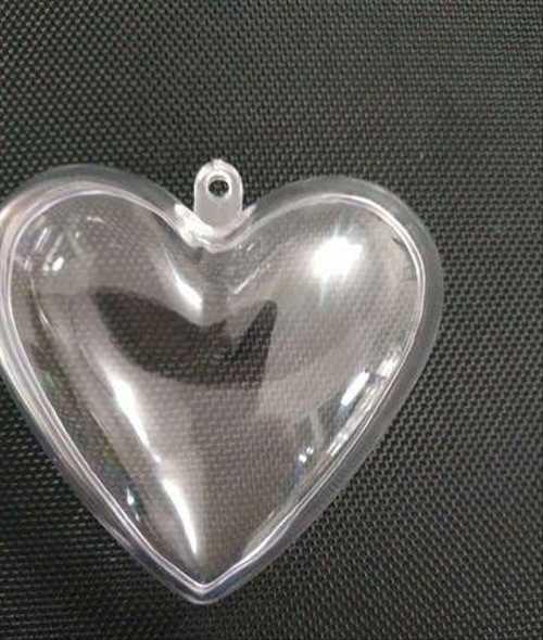 Сердце,прозрачная заготовка ёлочной игрушки