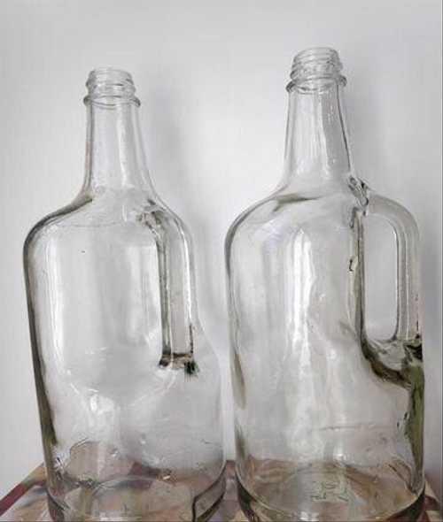 Бутылка графин стеклянная 1,75 л 2шт