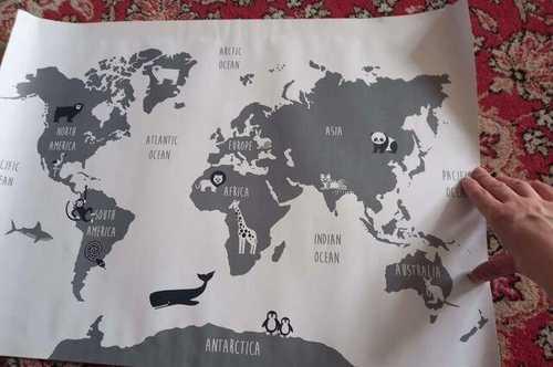 Постер карта мира HM home