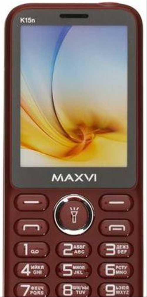 Сотовый телефон Maxvi K15n бордовый витринный 2SIM